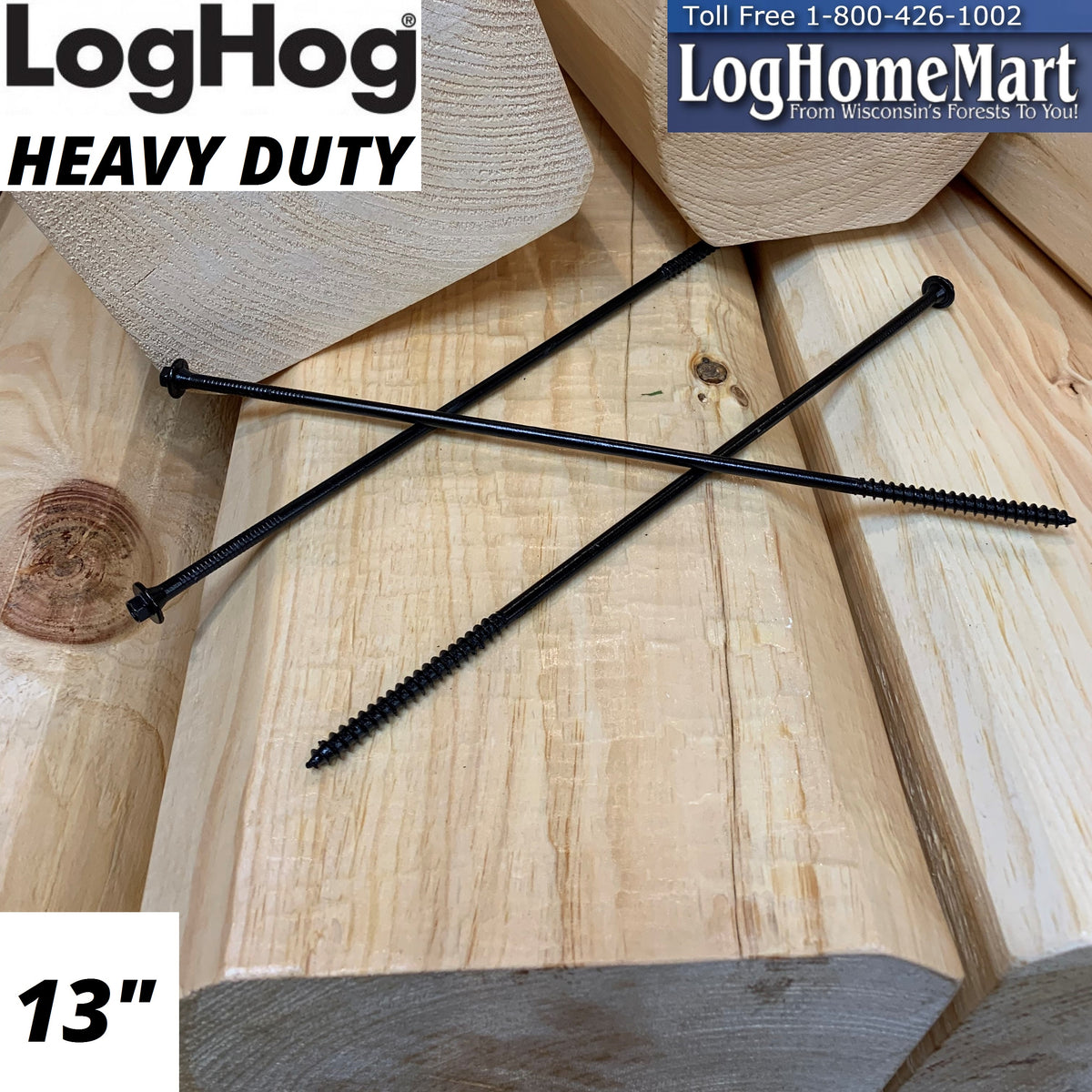 13" Heavy Duty Log & Timber Screws - LogHog – Log Home Mart