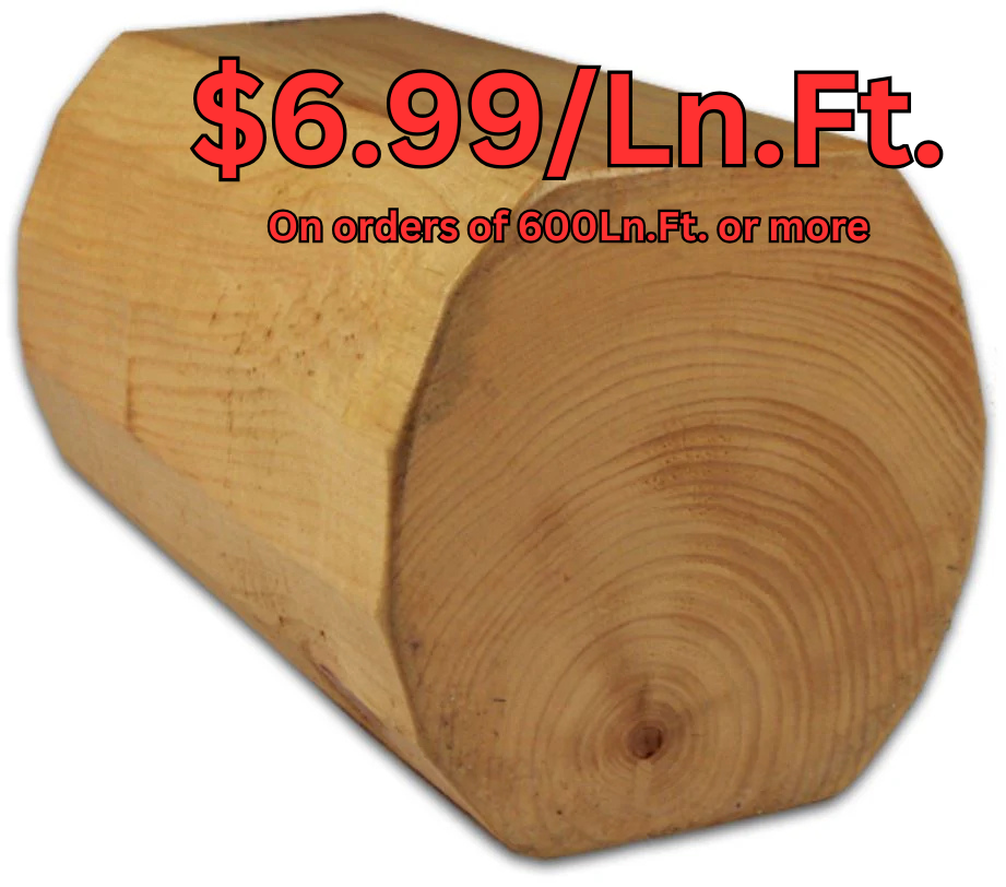 8" x 8" Super Round Double Round - Full Log - #143 Machine Peeled – Log ...