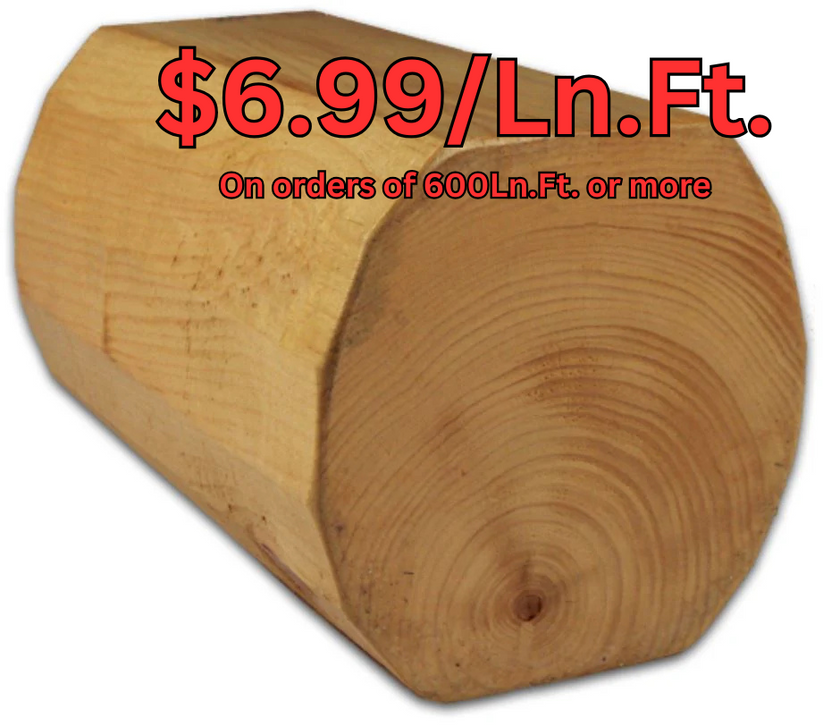 8" x 8" Super Round Double Round - Full Log - #143 Machine Peeled – Log ...