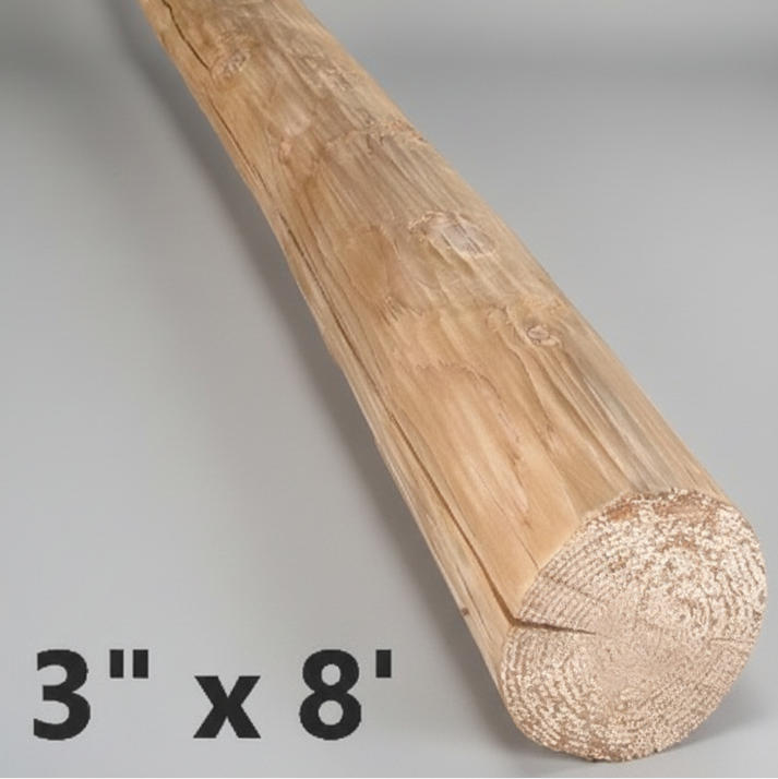 3" x 8' Round Cedar Deck & Loft Log Rails or Posts – Log Home Mart