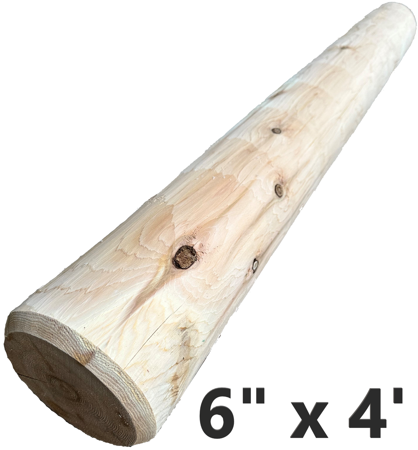 6" x 4' Rustic Peeled Cedar Log Post - For Deck or Loft Railings – Log ...