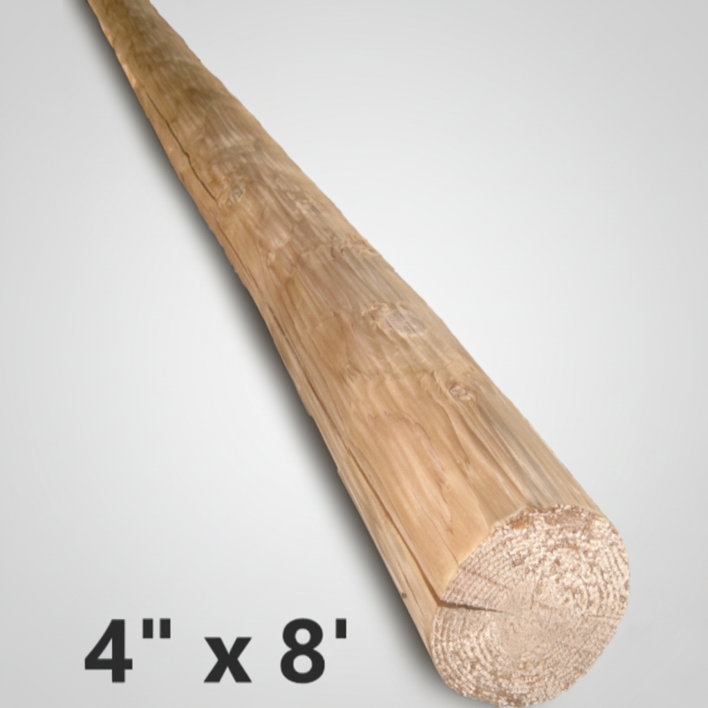 4" x 8' Round Cedar Deck & Loft Log Rails or Posts – Log Home Mart