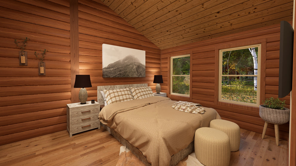 1-Bedroom Log Cabin Kit 22x30 (Kit A) – Log Home Mart