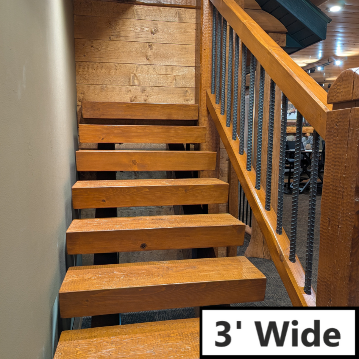 New! EZ Timber Stair System - Rustic Open-Air Log Stair Kit with 6x12 ...