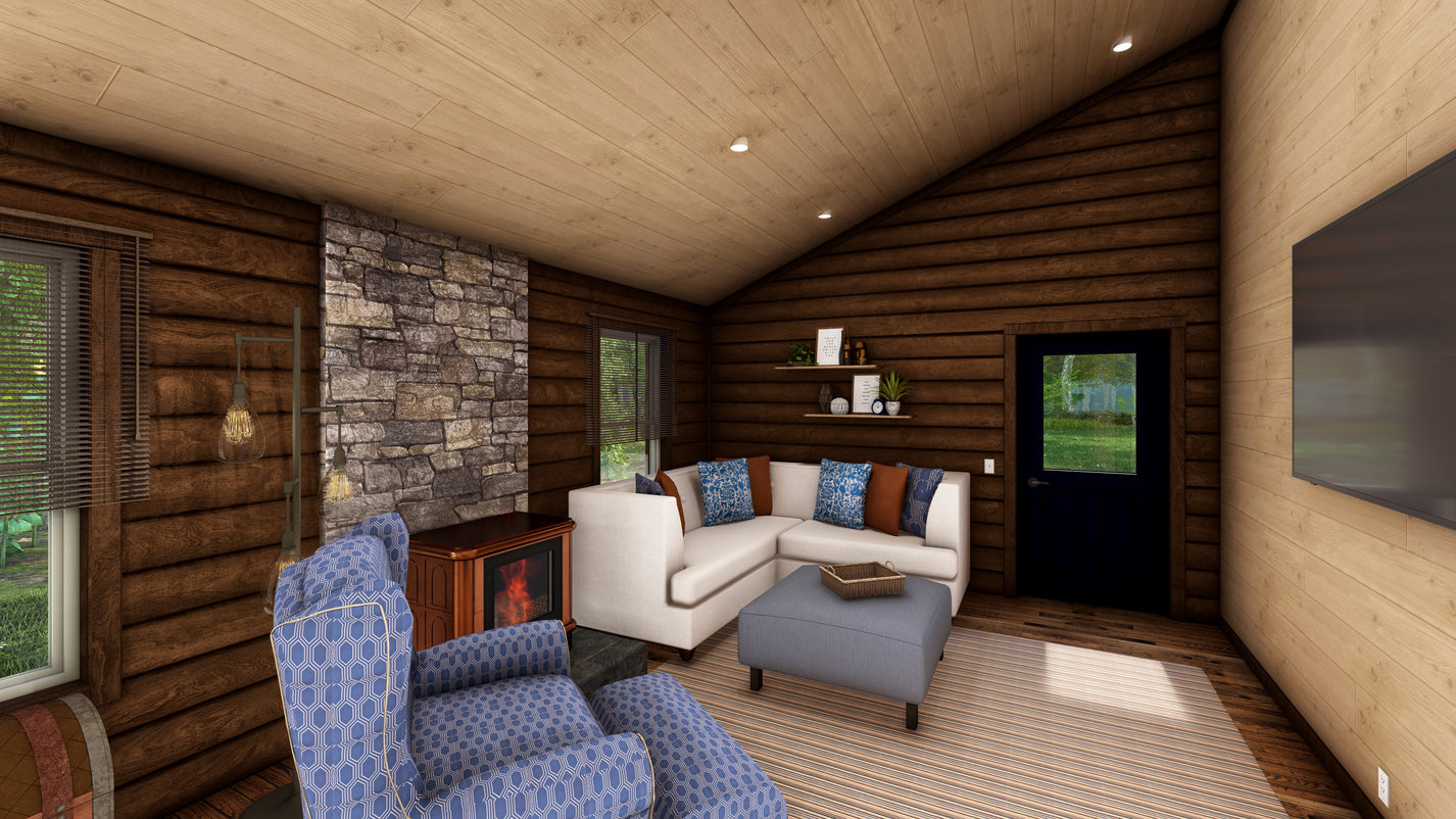 2-Bedroom Log Cabin Kit 28x38 (Kit G) – Log Home Mart