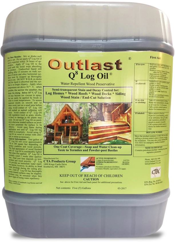 Outlast® Q8 Log Oil®- Exterior - 5 Gallons – Log Home Mart