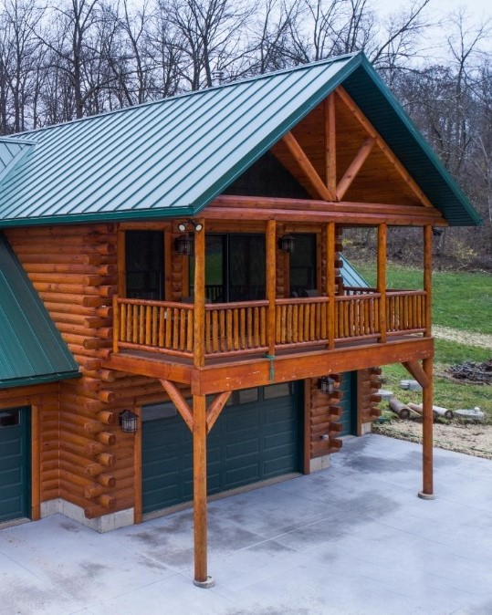 6" Rustic Peeled Log Post - Cedar - 8 ft. Length – Log Home Mart