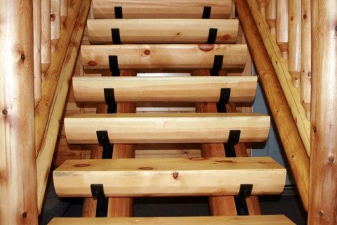 EZ Log Stair System - Easy Installation - 3 ft. Wide Treads – Log Home Mart