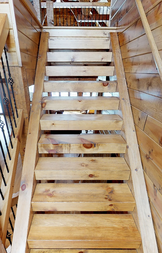 Square Timber Stair System - 3 ft. or 4ft. Wide Treads - Chiseled or S ...